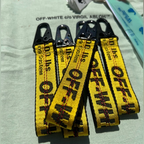 Off-White | Wearables | Offwhite Mini Industrial Belt Yellow Keychain ...